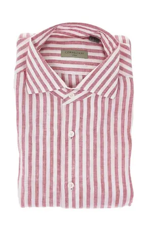 Corneliani Circle Awning-striped Shirt - Red