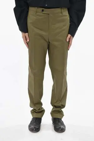 BERWICH High-rise Chino Pants With Cuffed Hem - Green