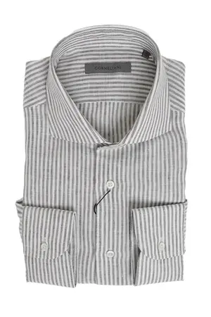 Corneliani Striped French Collar Shirt - Beige