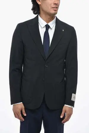 Corneliani Logo-patch Single-breasted Blazer - Blue