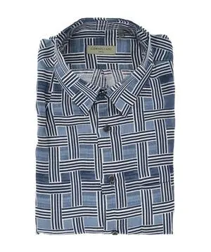 Corneliani Circle Basketweave-pattern Shirt - Blue