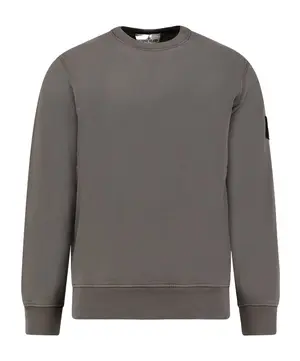 Stone Island Logo Patch Crewneck Sweatshirt - Black