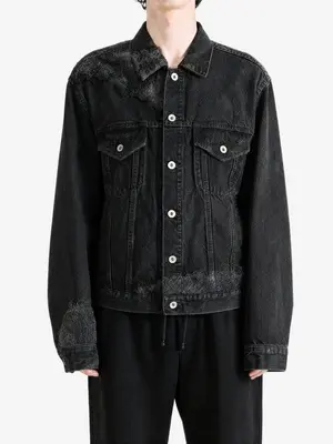 DOUBLET Faded-effect Distressed Denim Jacket