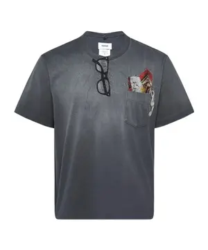 DOUBLET Trompe L'oeil Embroidery T-shirt - Black