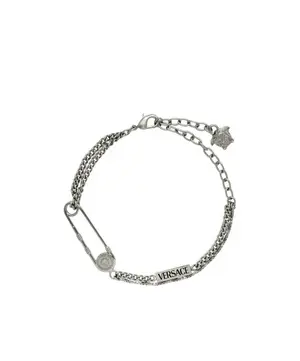 Versace Safety-pin Detailed Bracelet - Silver