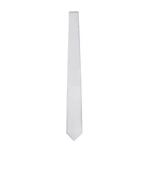 Giorgio Armani Pointed Tip Satin Tie - Silver