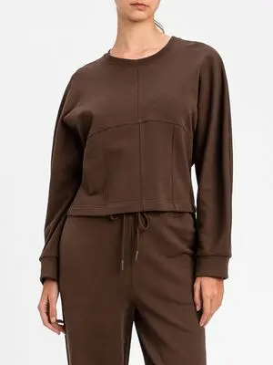 TWINSET Seam-detail Cotton Sweatshirt - Brown