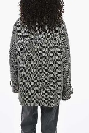 Stella McCartney Herringbone Coat With Removable Collar