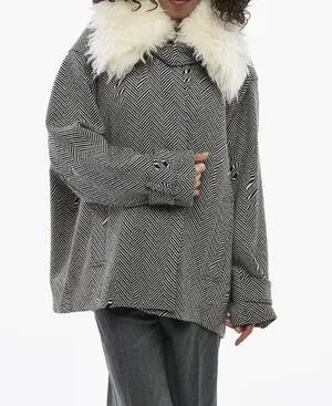 Stella McCartney Herringbone Coat With Removable Collar