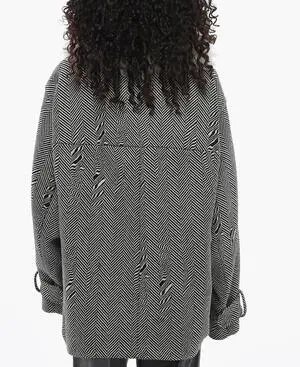 Stella McCartney Herringbone Coat With Removable Collar