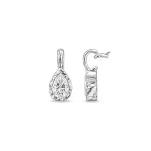 AARIA LONDON Molten Pear Moissanite Pendant Only - Silver