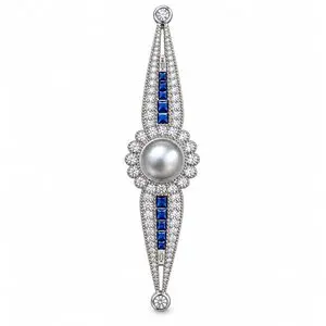NINEMOO Nacre Gris Ligne Pearl Brooch – For