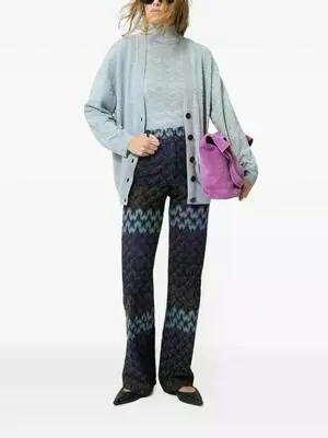 Missoni Oversized Viscose-and-cotton Lamé Chevron Cardigan - Blue