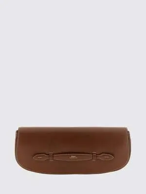 Polo Ralph Lauren Bellport Clutch In Smooth Leather With Removable Handle - Brown