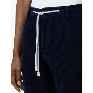 Eleventy Drawstring-waist Cotton-corduroy Trousers
