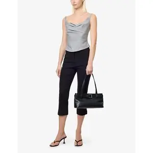 ST. AGNI Scoop-neck Draped Bodice Wool-blend Top