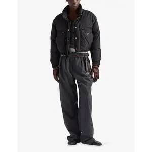 Prada Cropped Relaxed-fit Nylon Down Jacket