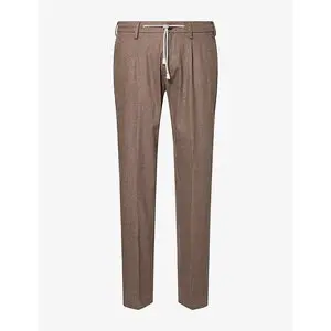 Eleventy Elasticated-waist Wool And Cashmere Trousers - Moro