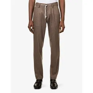 Eleventy Elasticated-waist Wool And Cashmere Trousers