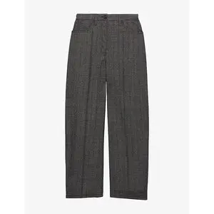 Prada Mouliné Relaxed-fit Wool Trousers - Black