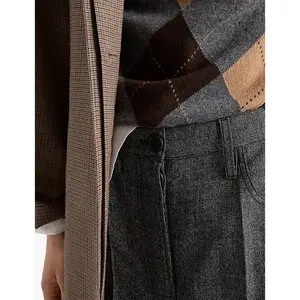 Prada Mouliné Relaxed-fit Wool Trousers