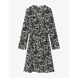 Zadig&Voltaire Remoir Wrap-front Long-sleeve Satin Mini Dress - Black