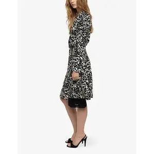 Zadig&Voltaire Remoir Wrap-front Long-sleeve Satin Mini Dress