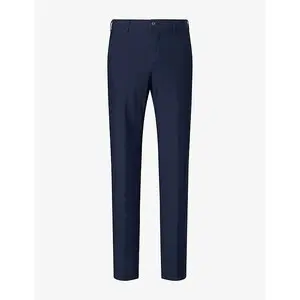 Eleventy Straight-leg Stretch Cotton-blend Chinos - Blue