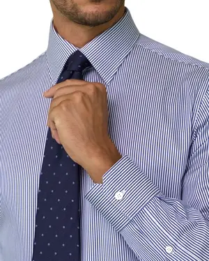 Boggi Milano Cotton Twill Striped Regular Fit Shirt