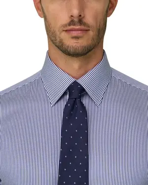 Boggi Milano Cotton Twill Striped Regular Fit Shirt