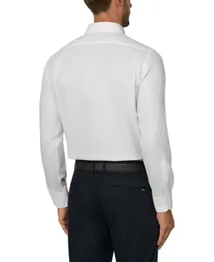 Boggi Milano Regular Fit Pinpoint Cotton Shirt - White