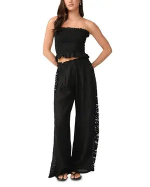 PQ SWIM Jace Lace Linen Blend Cover-up Pants