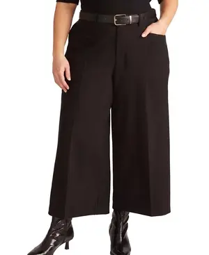 Universal Standard Plus Cropped Wide-leg Ponte Pants - Black