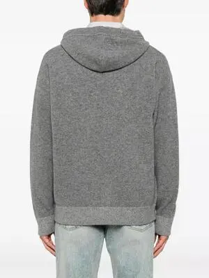 ROBERTO COLLINA Drawstring-hoodie Knitted Hoodie - Grey