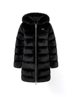Philipp Plein Hooded Faux-fur Coat - Black