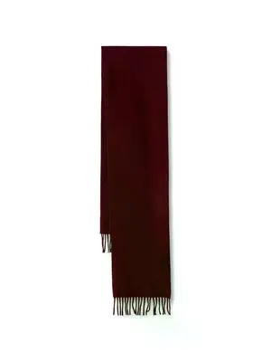 Max Mara Fringed Logo-embroidered Scarf - Red