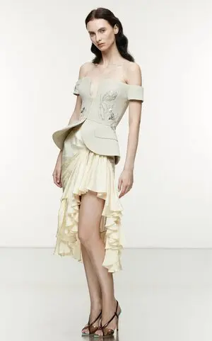 HARITHAND Roxana Silk-blend Top
