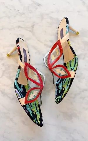 DEAR CLEMENTINE VINTAGE Emilio Pucci Multicolor Print Butterfly Heel Mules