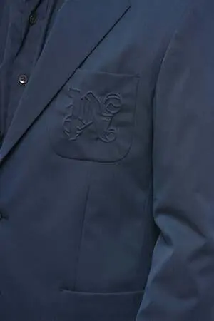 Palm Angels Two-button Logo Blazer - Blue