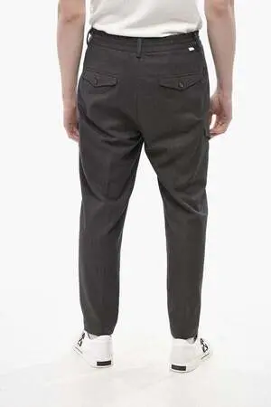 PAOLO PECORA Pleated-detailing Drawstring-fastening Tailored-design Trousers