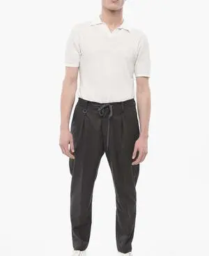 PAOLO PECORA Pleated-detailing Drawstring-fastening Tailored-design Trousers