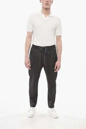 PAOLO PECORA Pleated-detailing Drawstring-fastening Tailored-design Trousers