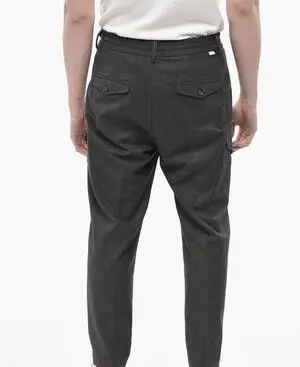 PAOLO PECORA Pleated-detailing Drawstring-fastening Tailored-design Trousers
