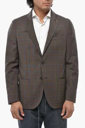 Corneliani Plaid-pattern Single-breasted Blazer - Brown