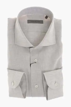 Corneliani Linen French-collar Shirt