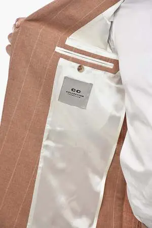 Corneliani Pinstripe Single-breasted Suit - Orange
