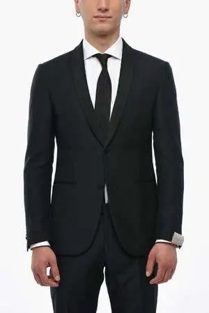 Corneliani Satin-lapel Virgin-wool Suit