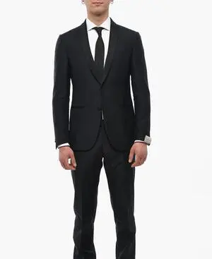 Corneliani Satin-lapel Virgin-wool Suit