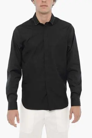 Neil Barrett Cut-out Bolt Slim-fit Shirt - Black