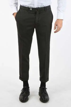Corneliani Pleated Wool Chino Trousers - Gray